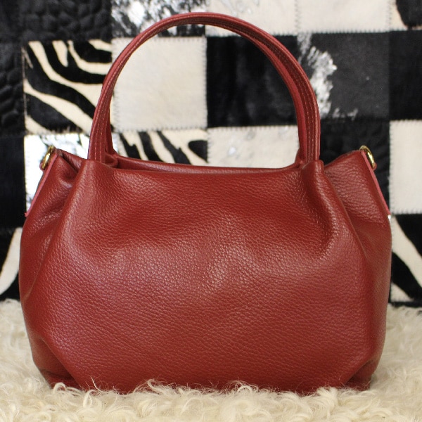 Sac à main en cuir rouge bordeaux - Vêtements cuir adaptés à votre ...